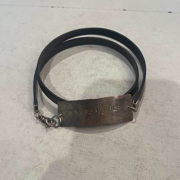 Jewelry | Rustic Hand Hammered Unbreakable Silver Brown Leather Wrap ...